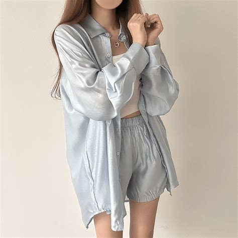 SET シャーベットカラーシャツ パンツ 10代20代女性ファッション 韓国通販 SONA ソニョナラ ソナ