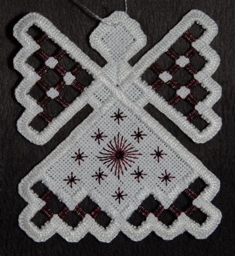 Hardanger Angel Ornament Rosewood
