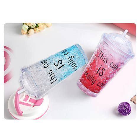 500ml Sommarkoppar Isglas Glas Vattenflaska Med Kylskåp Krossade