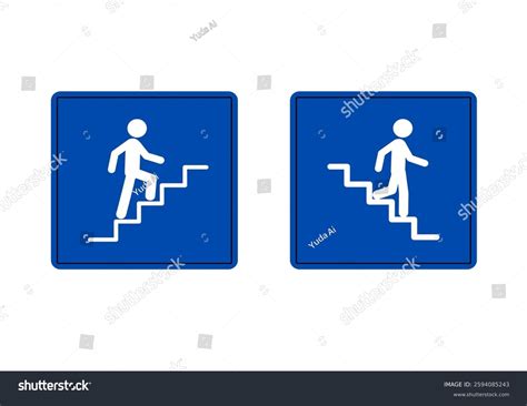 Pedestrian Overpass Pedestrian Underpass Traffic Sign Stock Vector