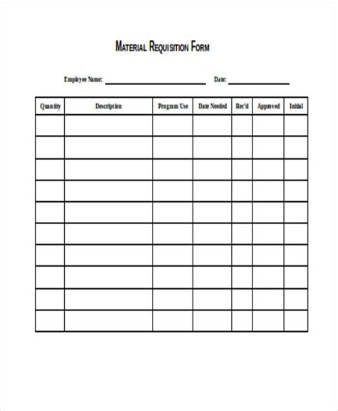 Free 5 Material Transfer Forms In Ms Word Pdf