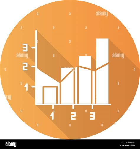 Mixed Chart Orange Flat Design Long Shadow Glyph Icon Vertical Histogram With Linear Elements