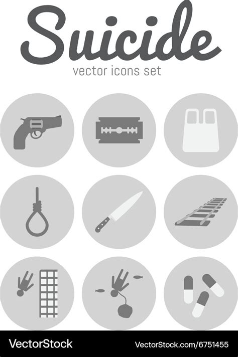 Methods Of Suicide Royalty Free Vector Image Vectorstock