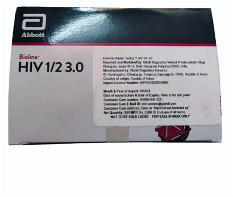 Abbott Hiv Test Kit Number Of Reactions Preps Kit 30 Kits At ₹ 660 Box In Rajkot