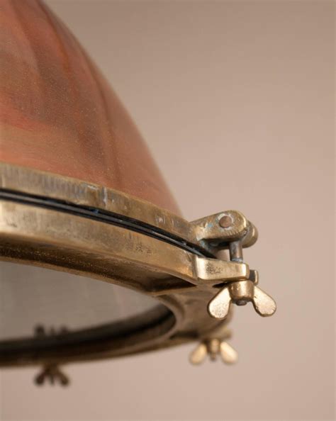 Pair Of Mid Century Copper And Brass Ship Deck Lights At 1stdibs