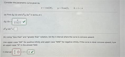 Solved Consider The Parametric Curve Given