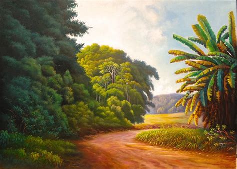 Reginaldo Sousa Curva Da Estrada óleo Sobre Tela 50x70 2013 Lindas Paisagens Arte Da