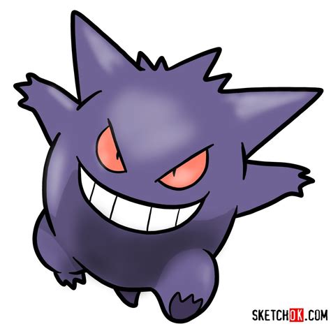 How To Draw Gengar From Pokemon Go Printable Step By Step Drawing Sheet