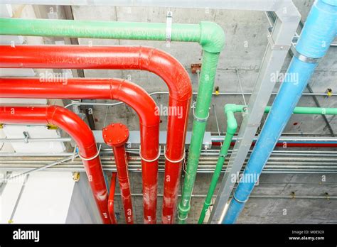 Red Water Pipe System Pumping Systems For Industrial Plants