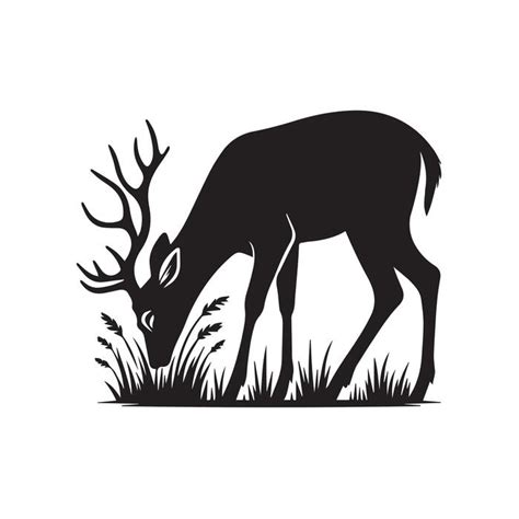 Deer Eating Grass Vector Art Icons And Graphics For Free Download