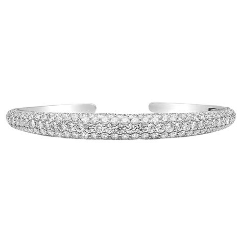 Roman Malakov 174 Carat Round Brilliant Diamond Serpentine Design Cuff Bracelet For Sale At 1stdibs