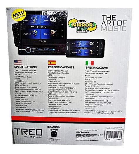 Auto Estereo Motorizado Doble Din Treo Treodashmlgps Bluetooth Usd Gps