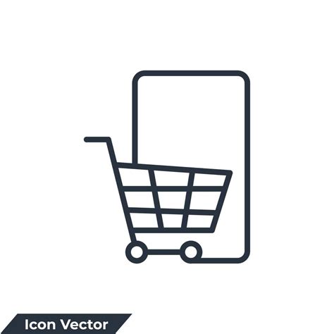 E Commerce Icon Logo Vector Illustration Shopping Cart And Smartphone
