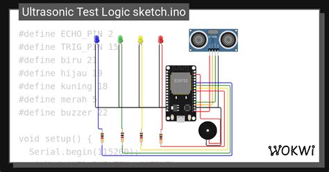 Ultrasonic Test Logic Sketch Ino Wokwi ESP STM Arduino Simulator