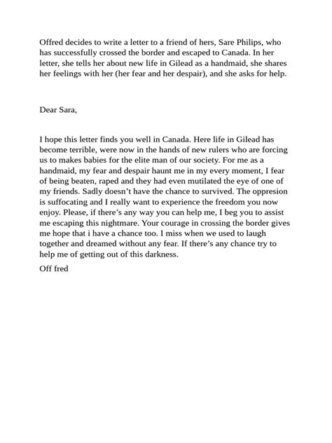 Letter Offred Pdf