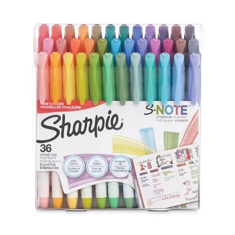 Sharpie S Note Creative Markers Assorted Ink Colors Bulletchisel Tip