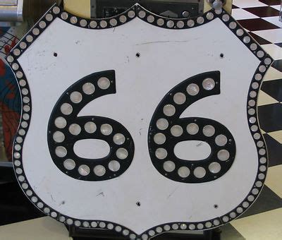 Authentic Route 66 Sign With Reflectors 325804099