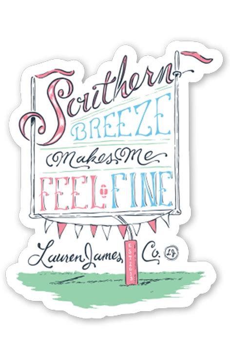 Southern Breeze Sticker Preppy Stickers Lauren James Computer Sticker