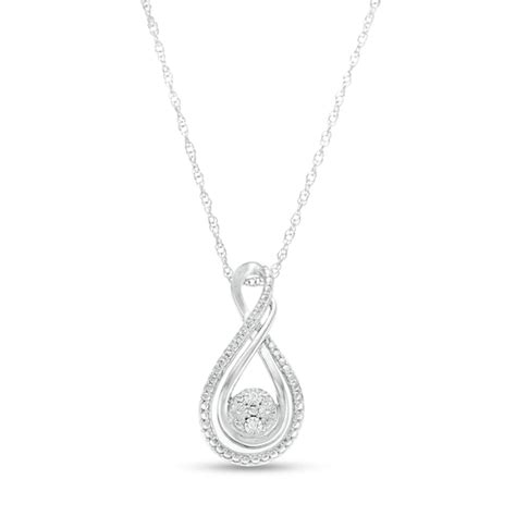 Diamond Accent Double Infinity Bypass Pendant In Sterling Silver Zales