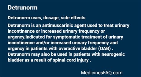 Detrunorm Uses Dosage Side Effects Food Interaction And Faq