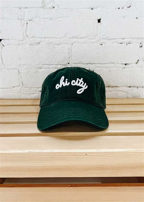 Chi City Cursive Dad Hat Green Dad Hats Style Inspiration