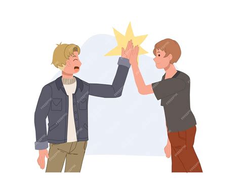 Premium Vector Friends Meet And Support Each Other By Clapping Their