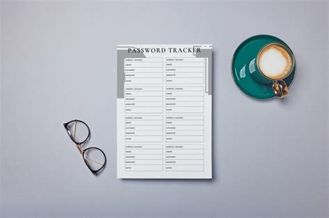 Password Tracker Printable Password Log And Organizers Password