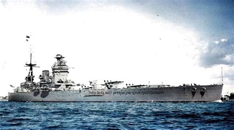 Hms Rodney Nelson Class Battleship Royal Navy Original Vintage