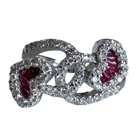 18k Diamond And Ruby Heart Ring Rexparsa Antique Vintage And Vogue