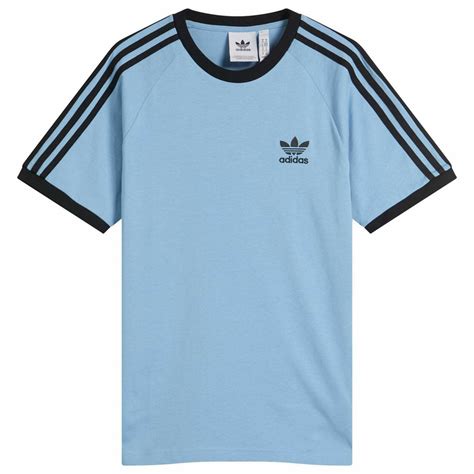 Adidas 3 Stripes T Shirt In Ash Blueblack Adidas