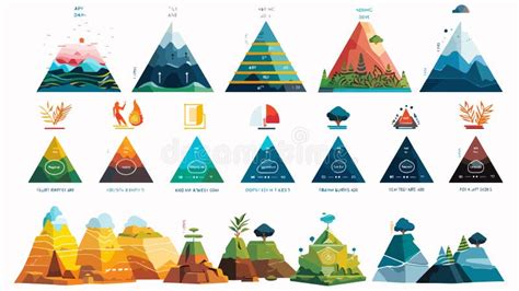 Professional Infographic Set With Pyramid Charts For Data Visualization