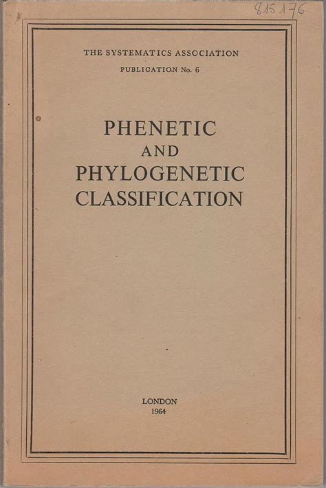 Phenetic And Phylogenetic Classification Heywood V H And J Mcneill