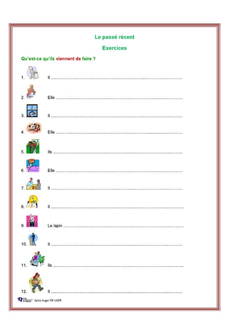 Le Passé Récent Exercice Pdf
