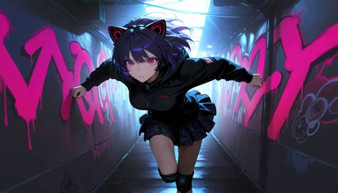 1920x1080 Anime Cat Girl With Attitude Laptop Full Hd 1080p Hd 4k Wallpapersimagesbackgrounds