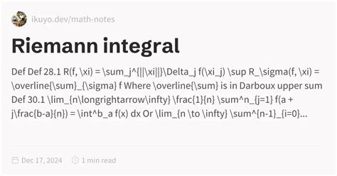 Riemann Integral