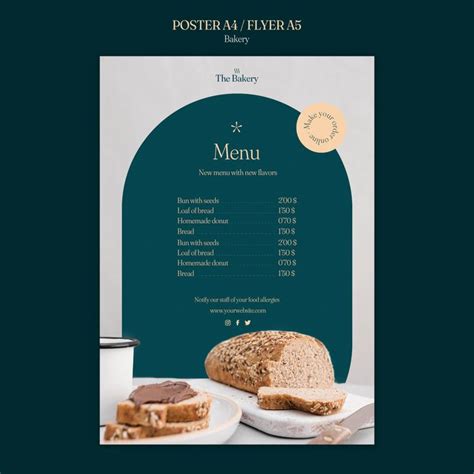 Bakery Shop Menu Template Free Psd Bakery Menu Breakfast Menu