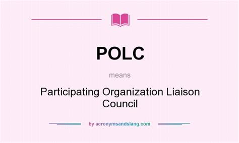 Polc Participating Organization Liaison Council In Undefined By