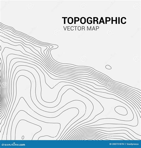 Topographic Map Contour Vector Mountain Geographic Relief Background