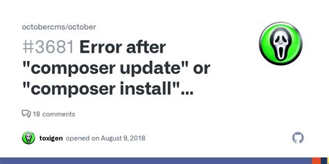 Error After Composer Update Or Composer Install Fixed · Issue 3681 · Octobercmsoctober