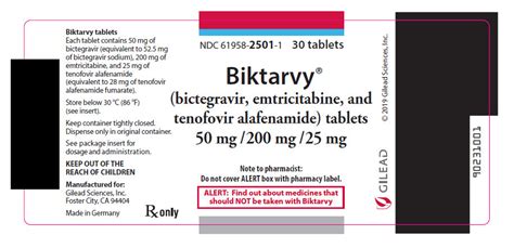 Biktarvy Gilead Sciences Inc Fda Package Insert