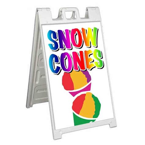 Snow Cones Signicade 24x36 Aframe Plastic Sidewalk Sign Carnival Fair