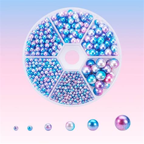 Writwaa Hair Clips Beads Assorted Color Round Plastic Beads For Crafts