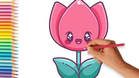 Cómo Dibujar Un Tulipán Fácil Para Niños