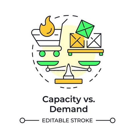 Capacity Vs Demand Multi Color Concept Icon Stock Illustration
