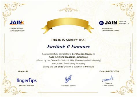 Jainuniversity Datascience Dataanalytics Sarthak Sananse
