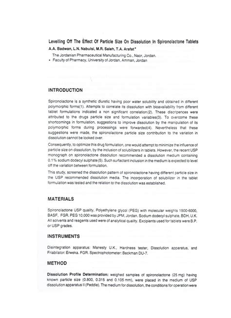 Pdf Leveling Off The Effect Of Particle Size On Dissolution In