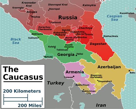 Caucasus Mountains Location