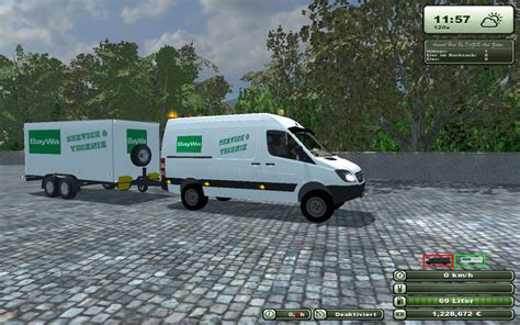Fs2013 Sprinter And Trailer V 30 Mercedes Benz Mod Für Farming