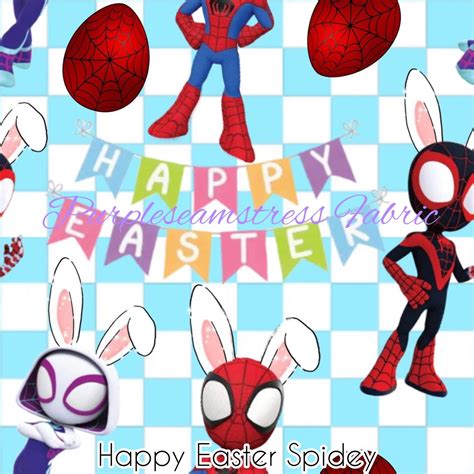 Happy Easter Spidey Fabric Purpleseamstress Fabric