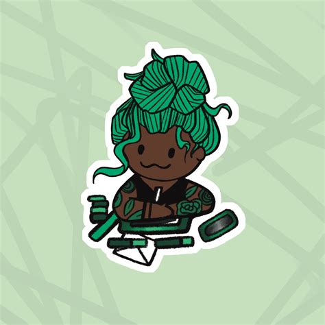 Edgy Chibi Crafts Die Cut Dark Skin Tone Constanzzze